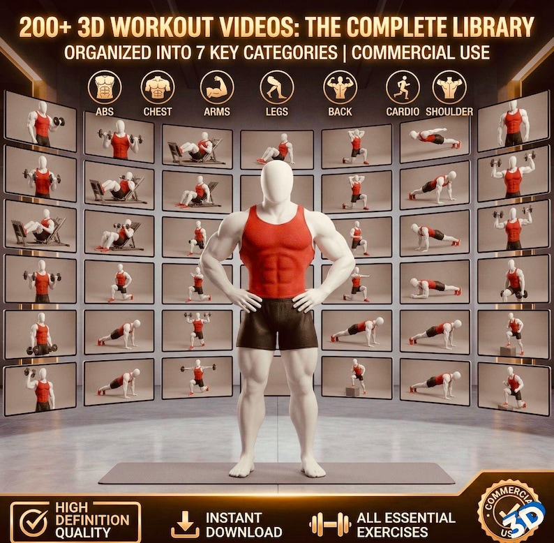 3300+ Fitness Reels Bundle: Workout, HIIT, Yoga, Cardio Videos (digital ...