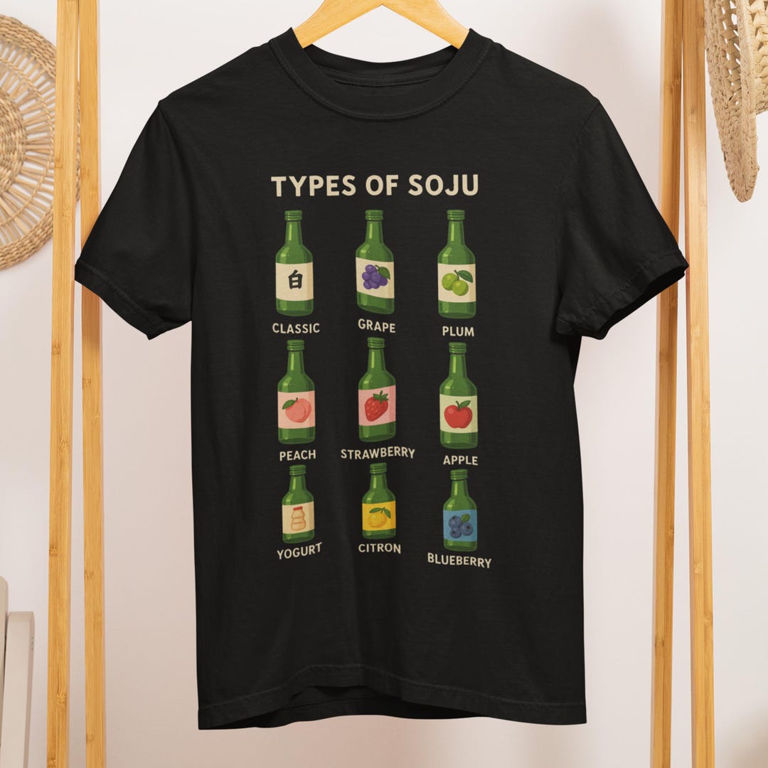 Korean Soju Flavors Chart T-shirt | K-drink Lover Comfort Colors Tee - Etsy