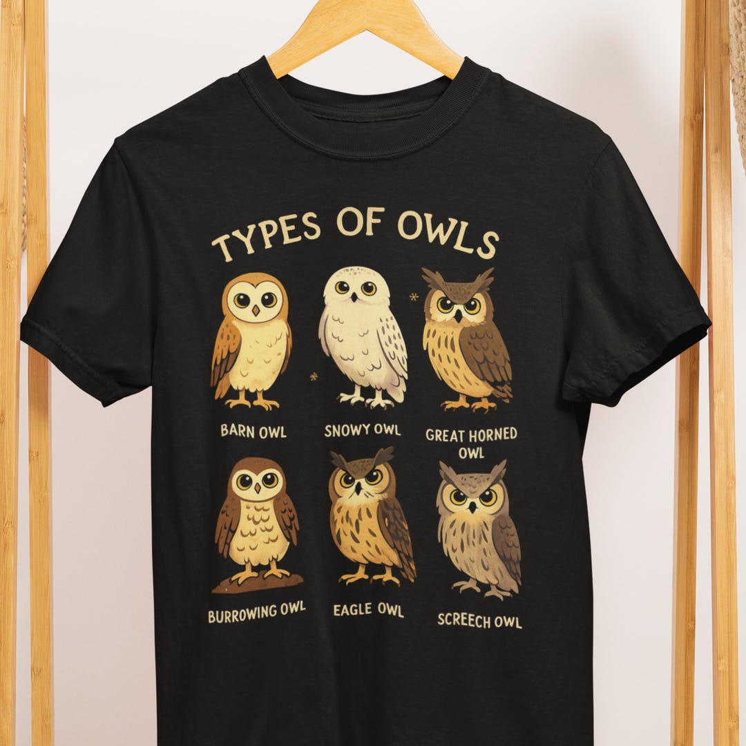 Types of Owls Shirt Vintage Cartoon Owl Lover Tee Birdwatching Gift - Etsy