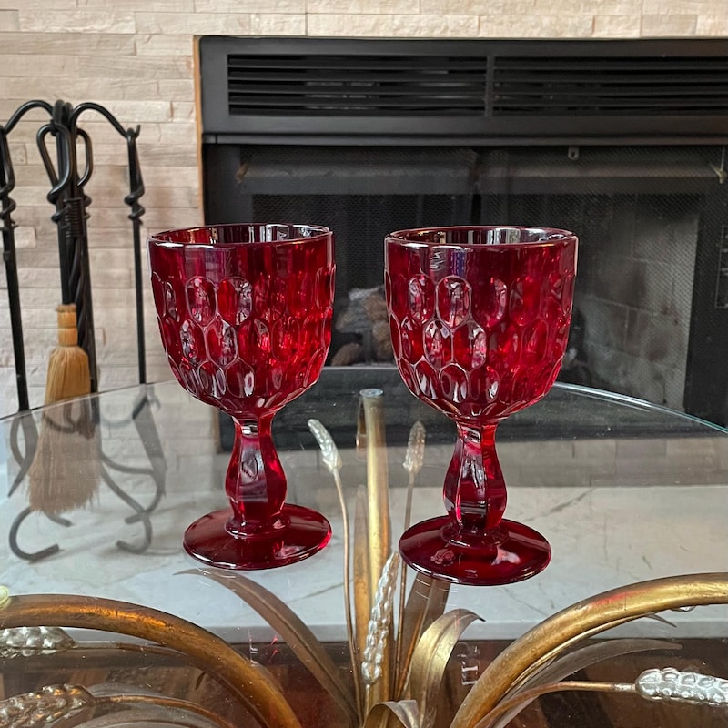 Fenton Ruby Red Tumblers - Etsy