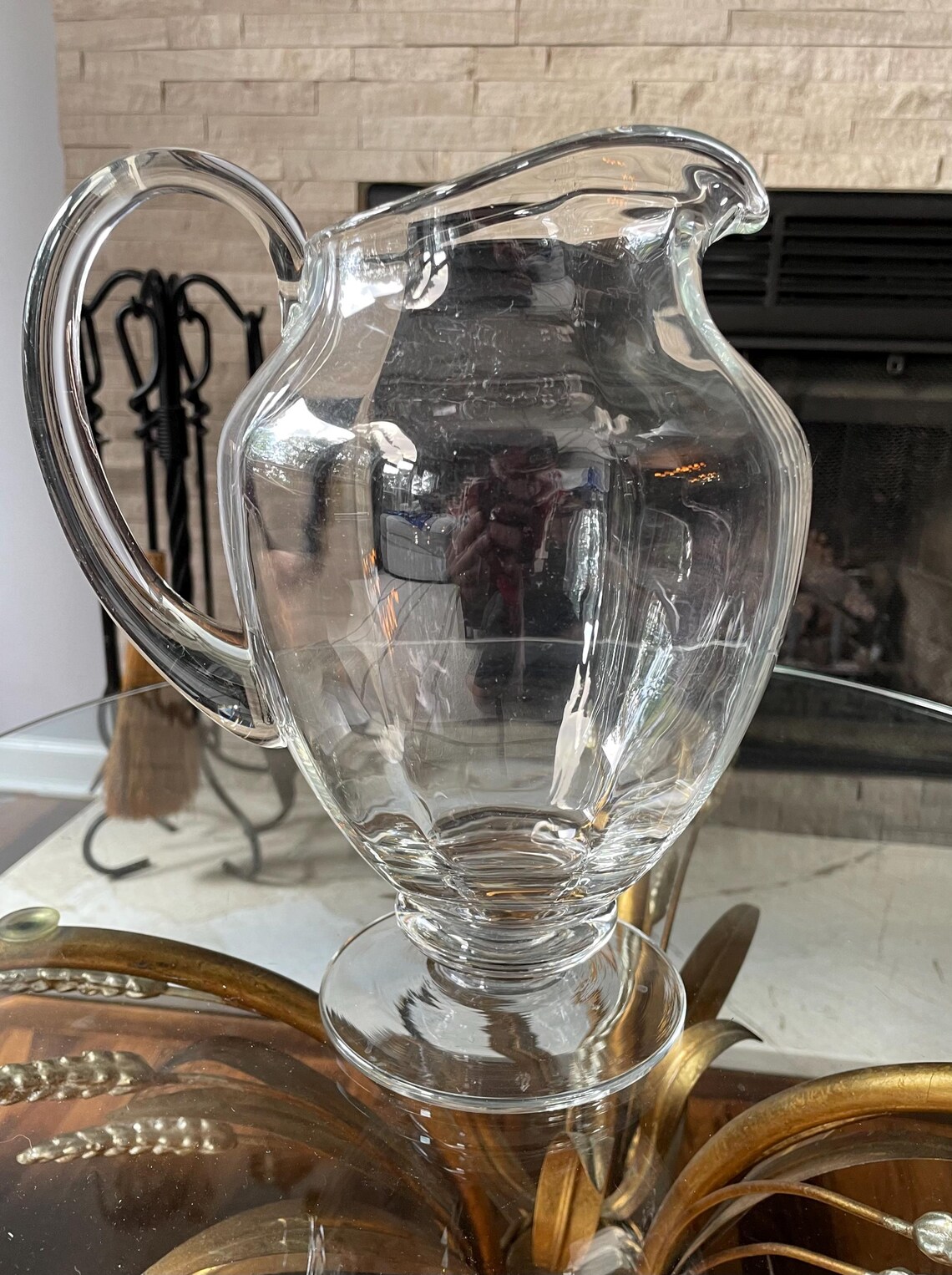 Vintage Clear Glass Pitcher: Charter Club Casuals Pedestal Base, 10 ...
