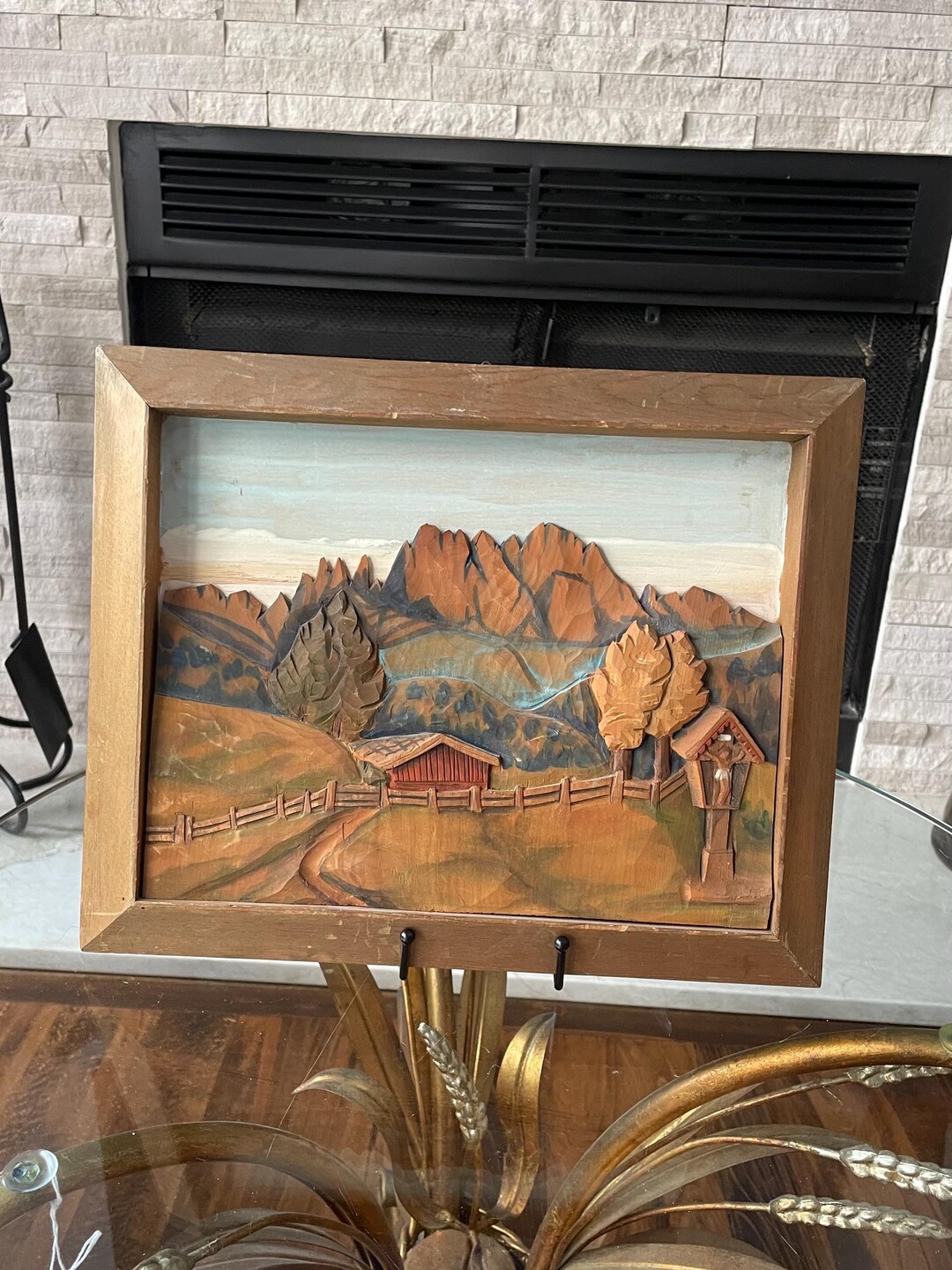Vintage Italian Religious Diorama Wall Art | Jesus Wood Landscape Scene ...
