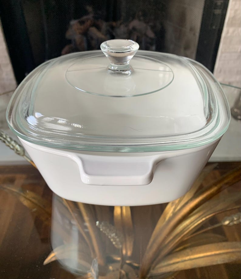 Vintage Corningware Black Trefoil Casserole Dish With Lid 1.75 Qt P-3/4 ...