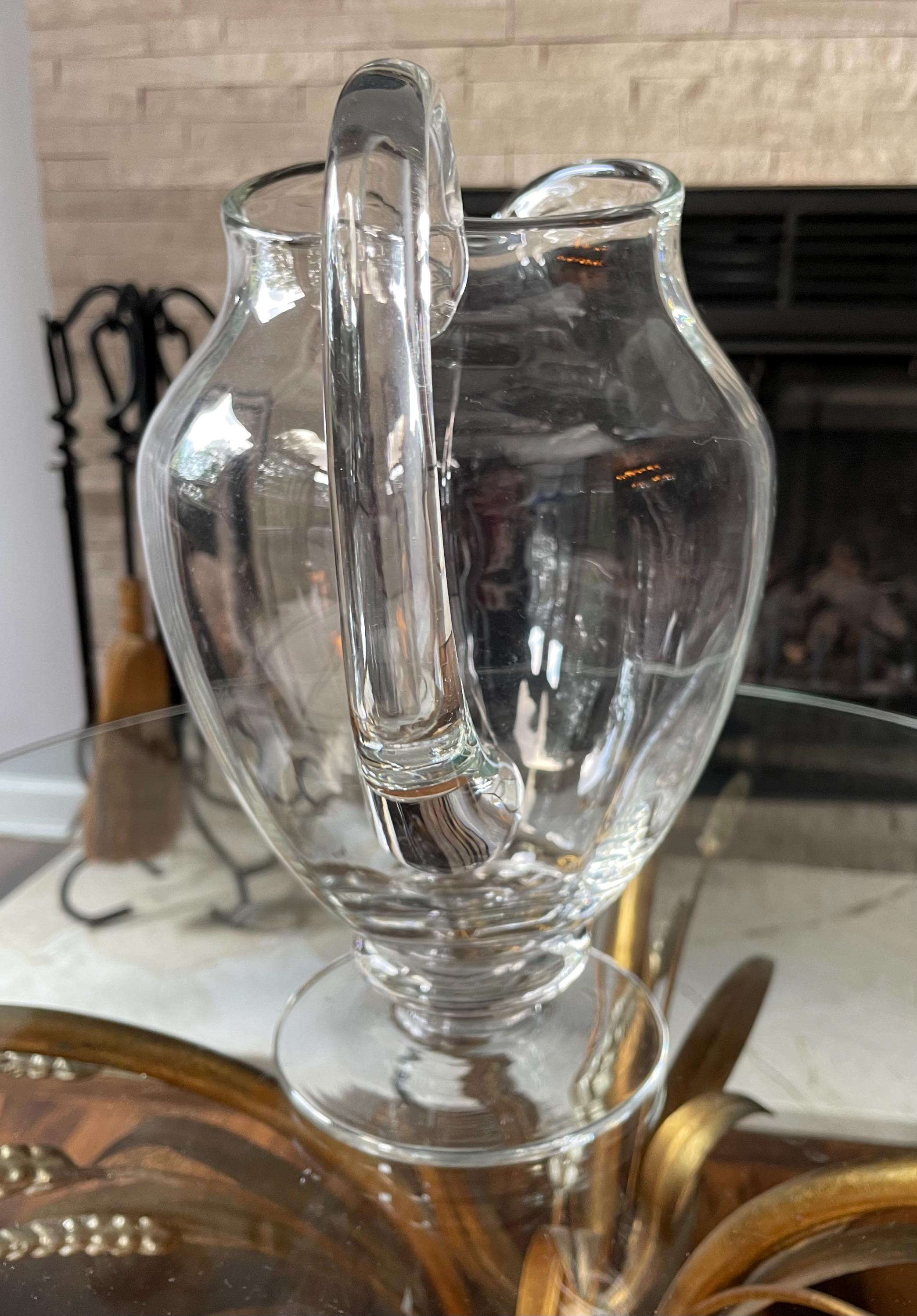 Vintage Clear Glass Pitcher: Charter Club Casuals Pedestal Base, 10 ...