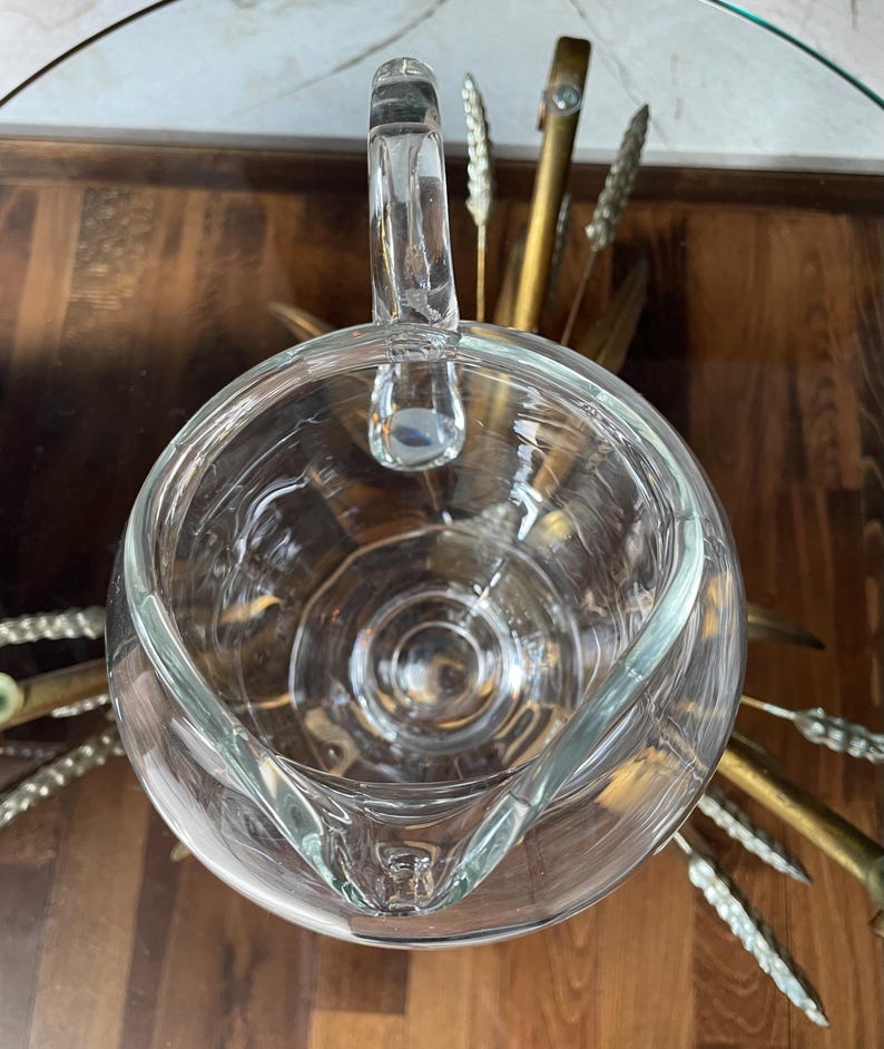 Vintage Clear Glass Pitcher: Charter Club Casuals Pedestal Base, 10 ...
