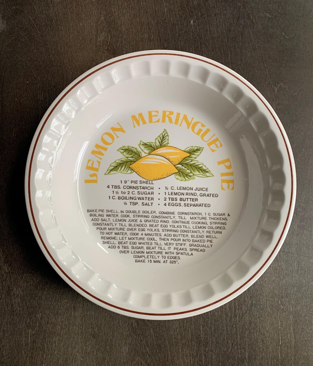 Vintage Recipe Pie Plates | Hankook Lemon Meringue, Apple & Pumpkin ...