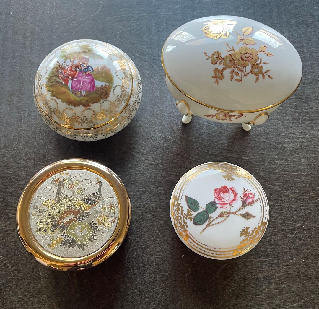 Porcelain Trinket Boxes Set | Japan Chokin Art, Limoges Gold, Andrea ...