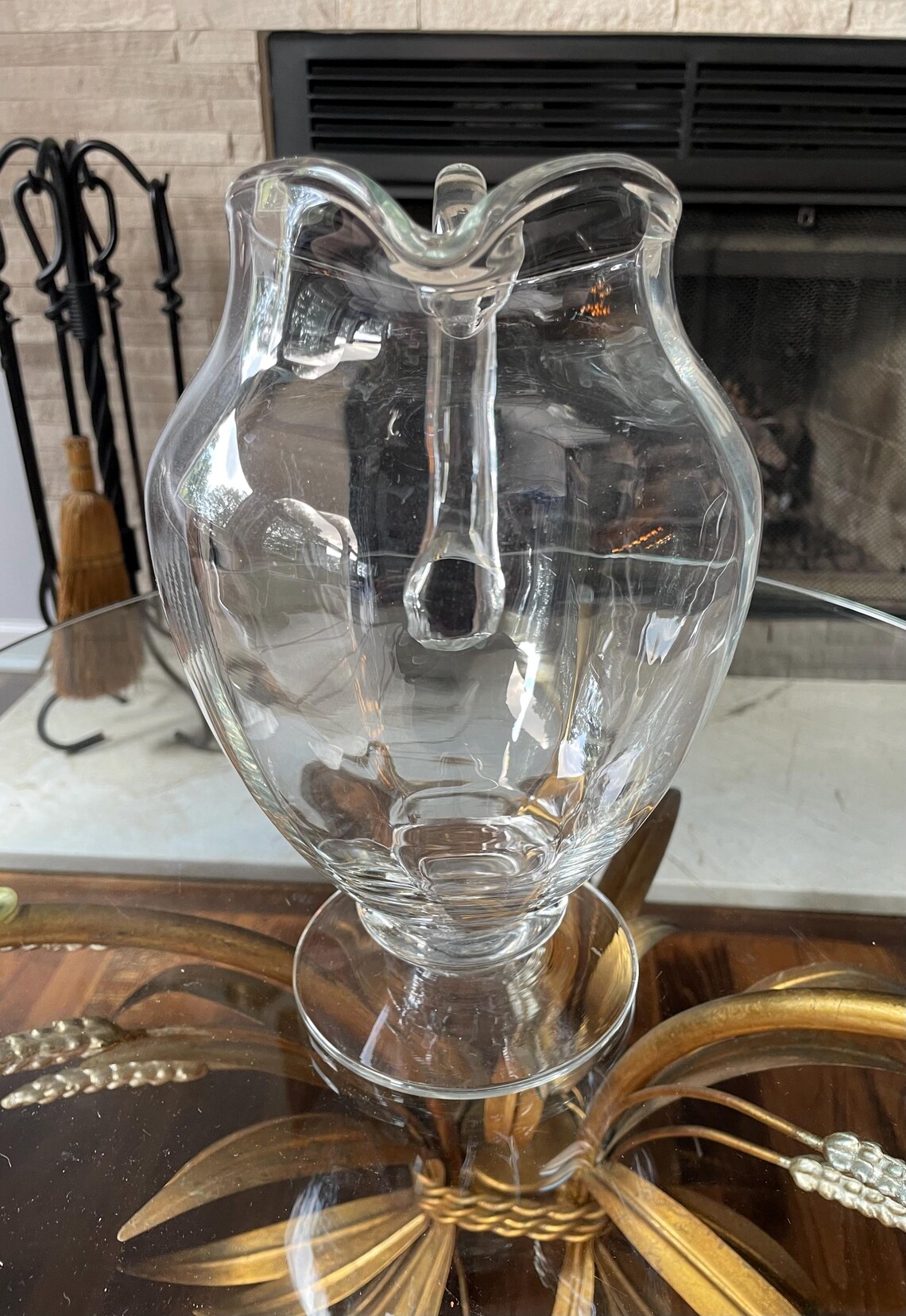Vintage Clear Glass Pitcher: Charter Club Casuals Pedestal Base, 10 ...