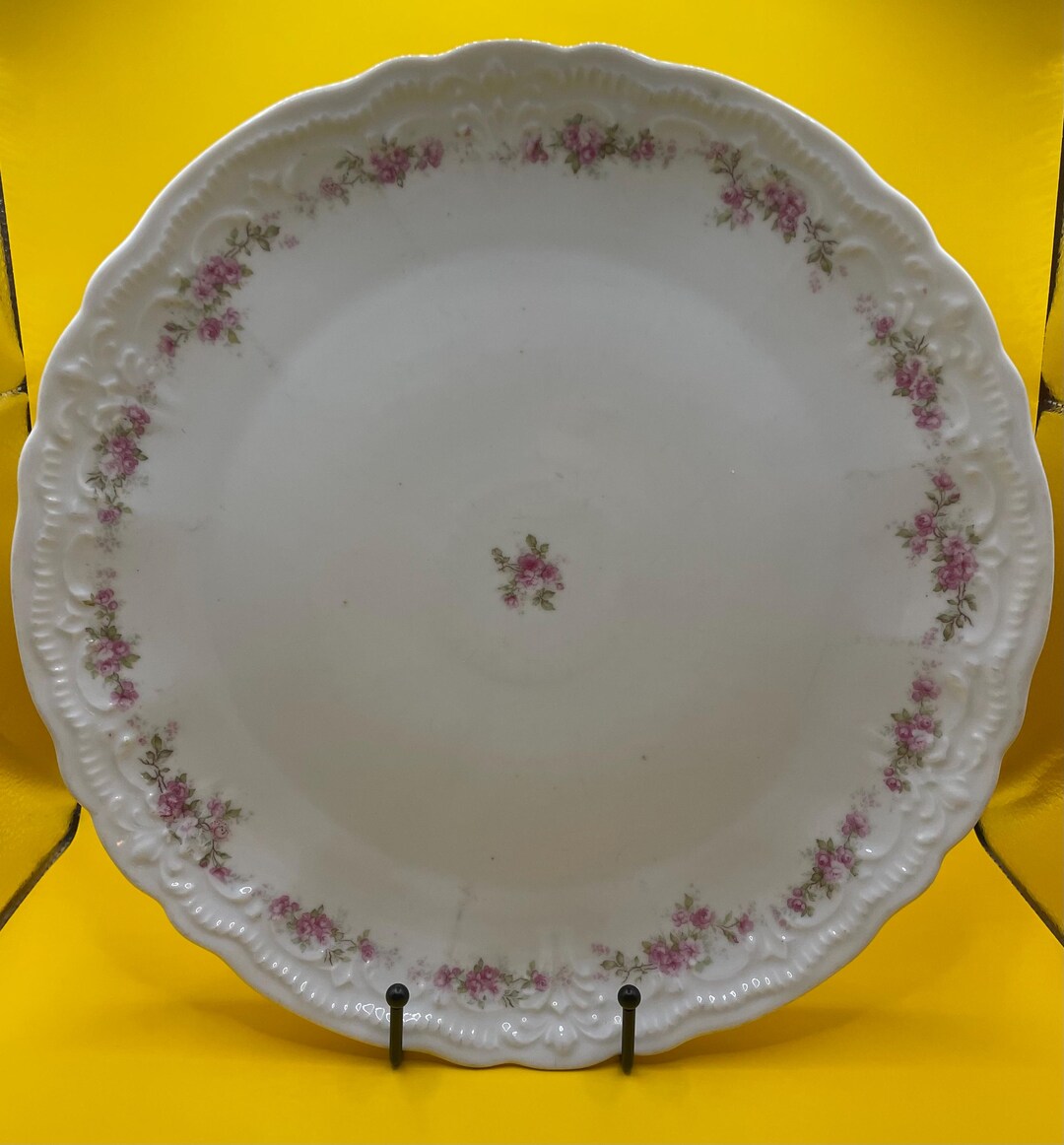 Vintage Pink Floral Serving Platter Weimar Germany Elegant Tableware ...