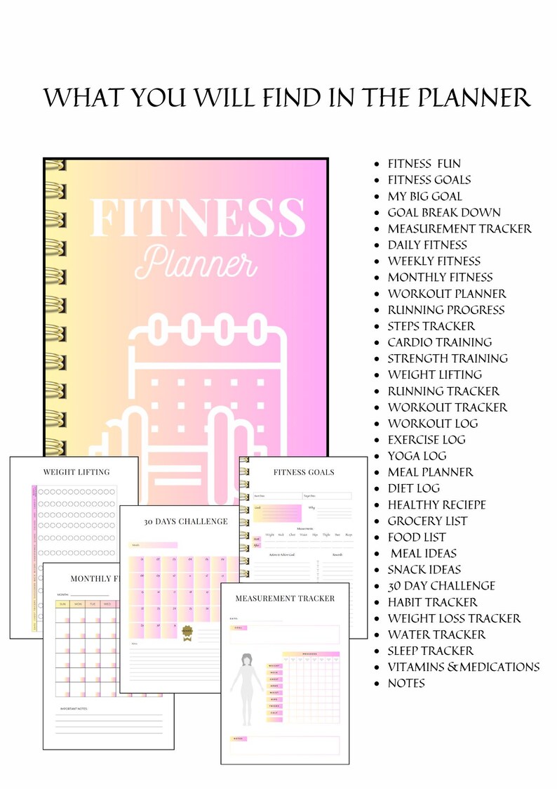 Digital Fitness Planner - Etsy