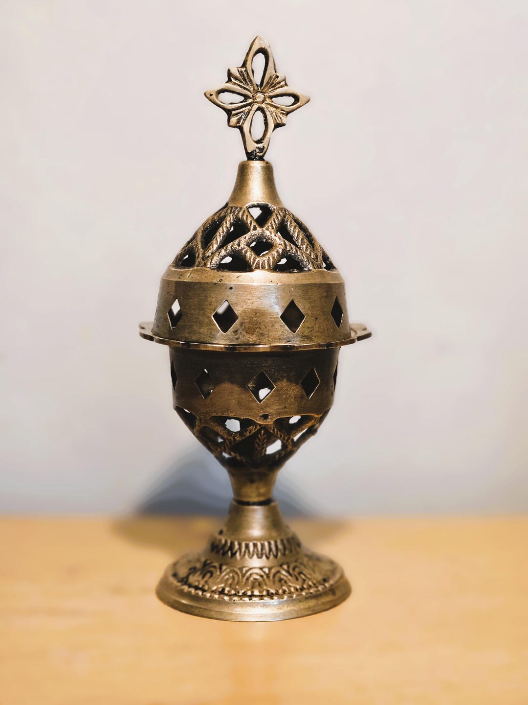 Vintage Ceremonial Brass Incense Burner - Ritual Smudge Pot - Vigil ...