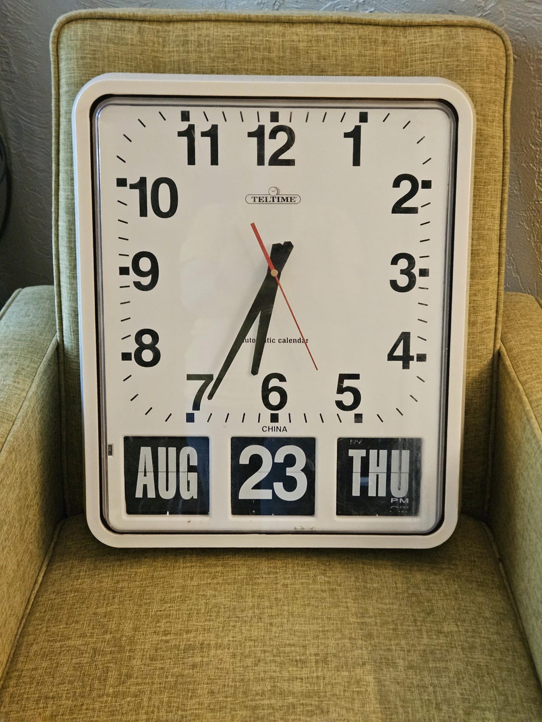 Vintage Teltime Analog Clock With Flip Date Calendar - Etsy