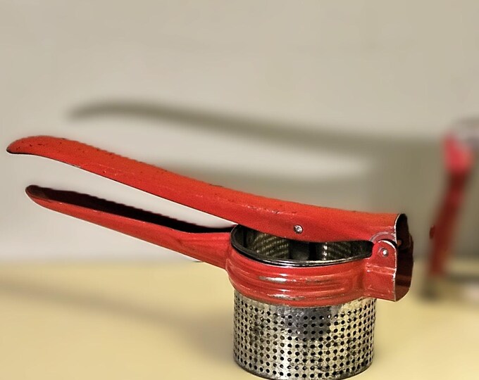 Vintage 1940's Foley Food Mill, Potato Masher With Red Wood Handle and ...