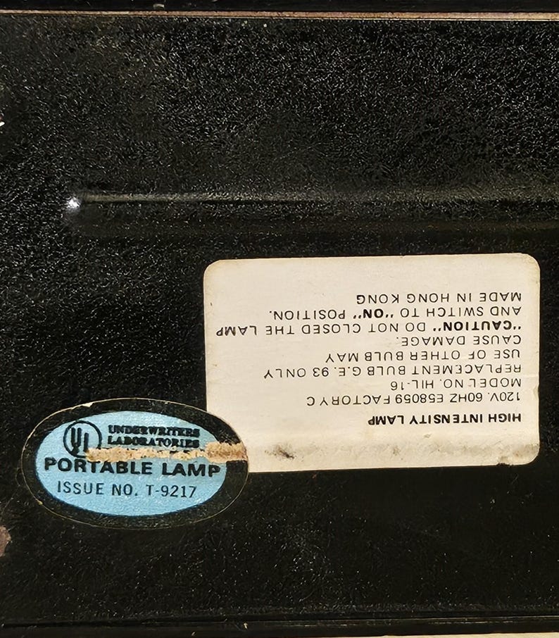 Vintage MCM Underwriters Laboratories Portable Desk Lamp T-9217 Hi/lo ...