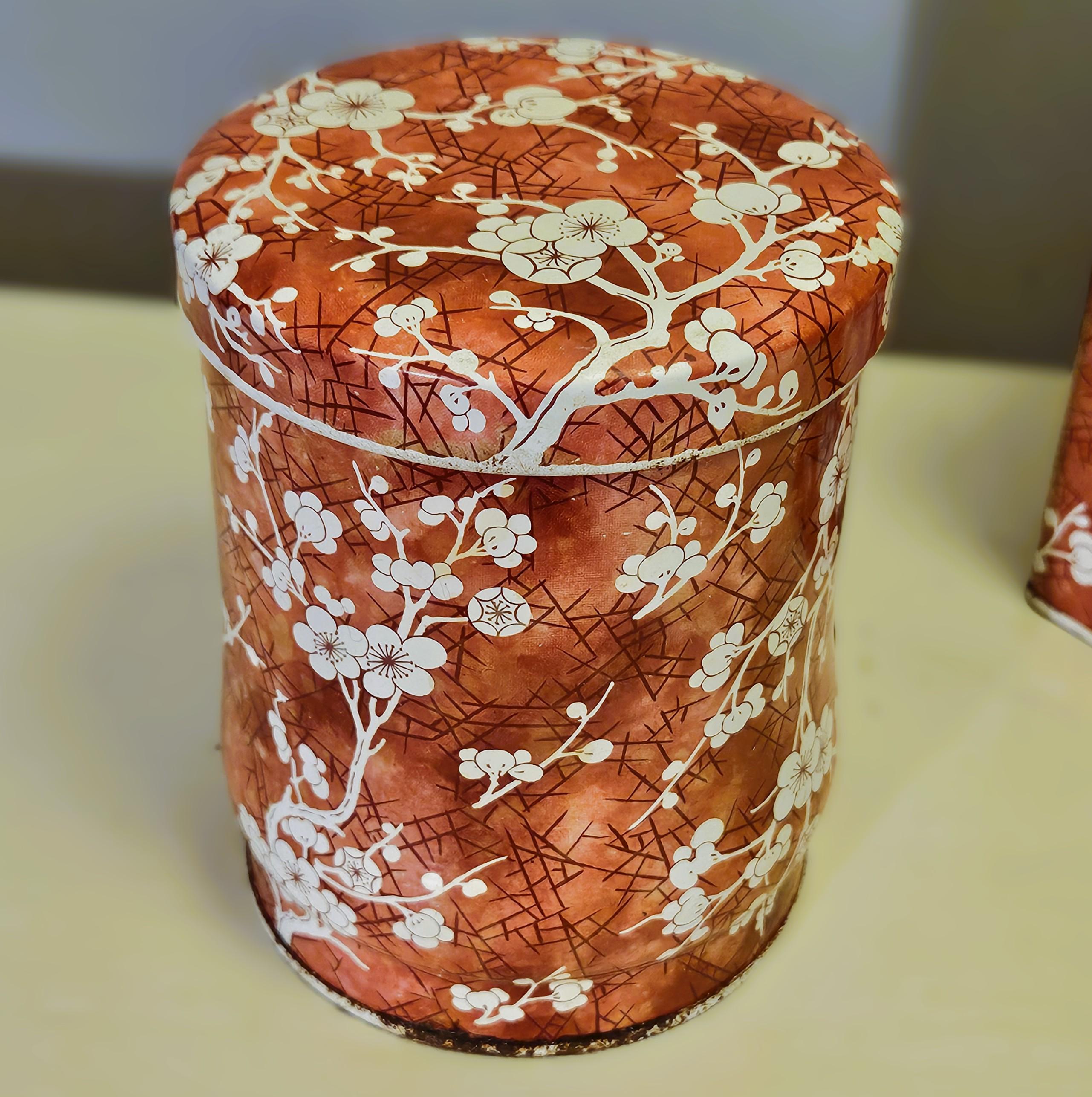 Vintage 1950s Daher Design Tins • Cherry Blossoms Metal Container ...