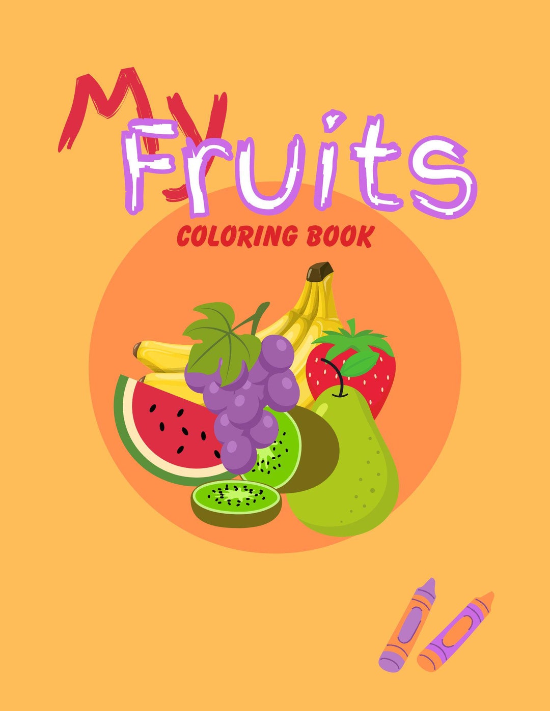 My Fruits Coloring Book - Etsy