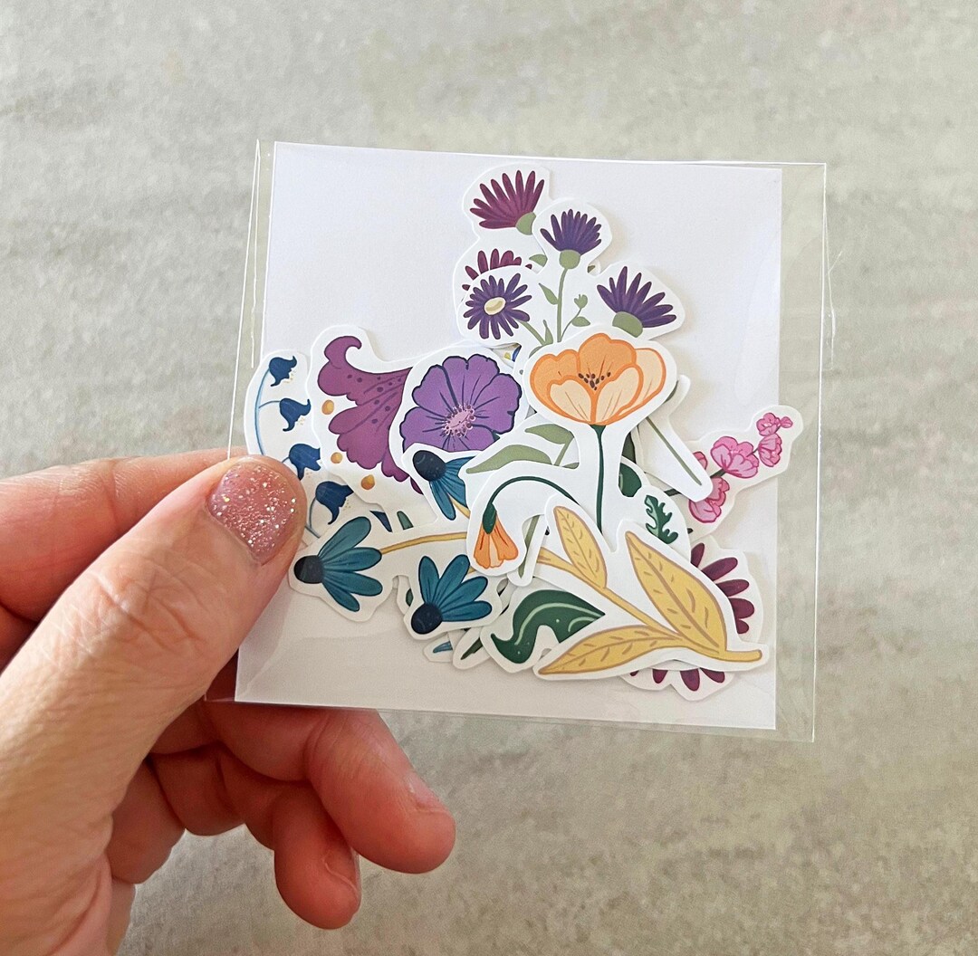 Hand-drawn Wildflower Sticker Pack for Planners or Junk Journal - Etsy