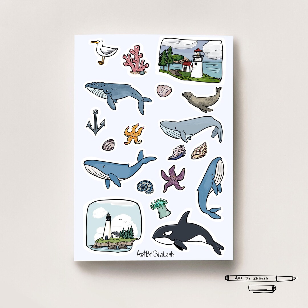 Pacific Northwest Coast Sticker Sheet, Oregon Coast, Sticker Sheets for ...