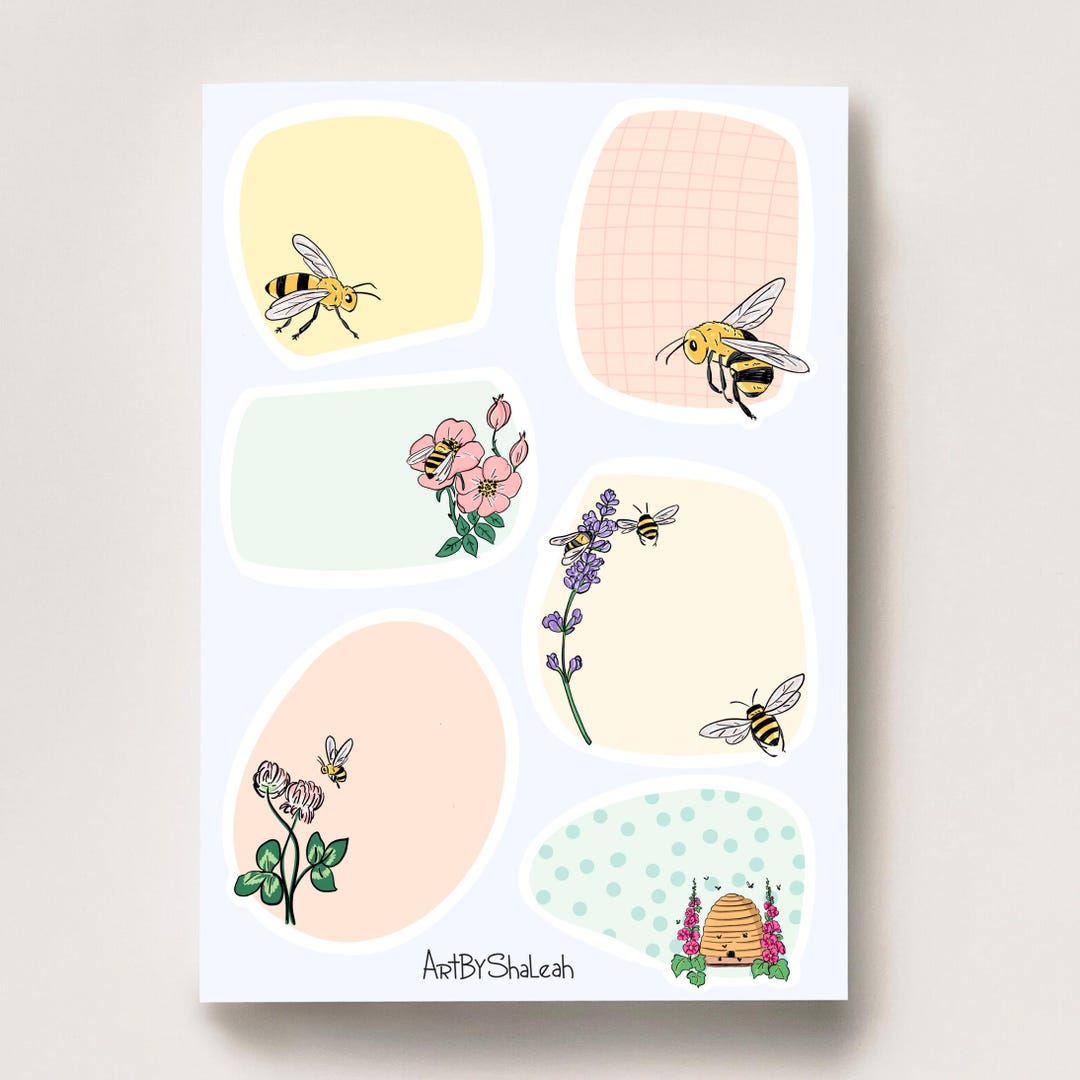 Bee Book Labels Sticker, Bumble Bee Note Planner Stickers - Etsy