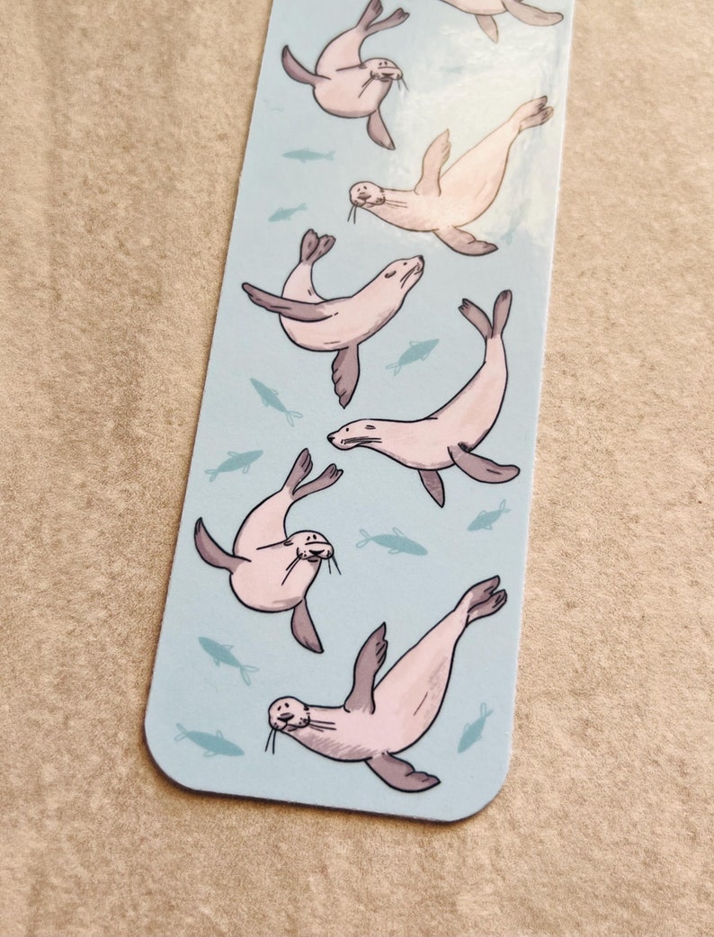 Swimming Sea Loins Bookmark, Oppsy Print - Etsy