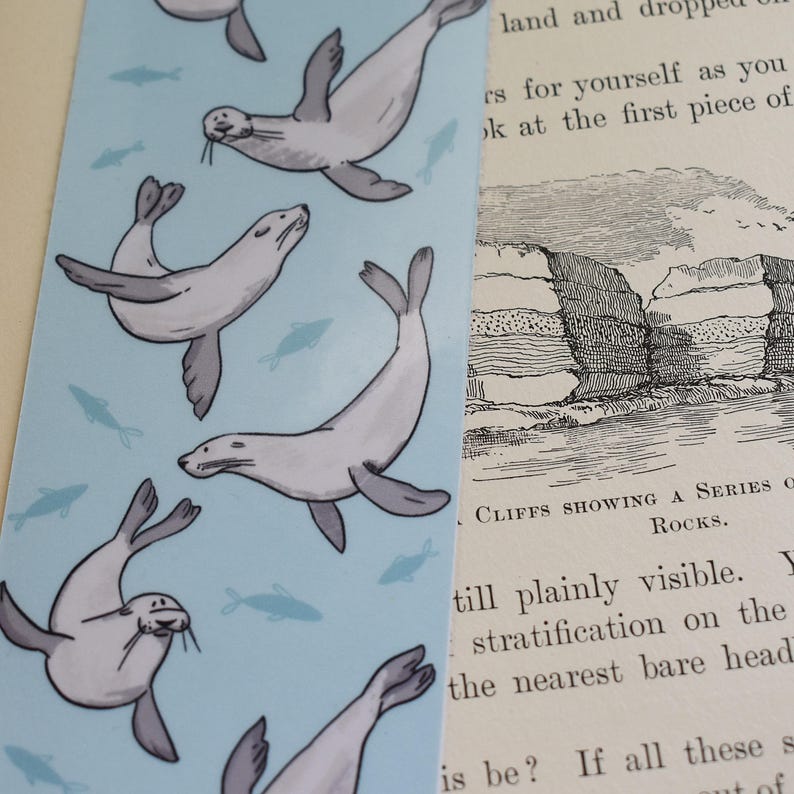 Swimming Sea Loins Bookmark, Oppsy Print - Etsy