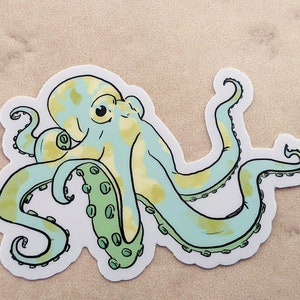 Cute Octopus Vinyl Waterproof Sticker, Water Bottles Sicker, Ocean ...