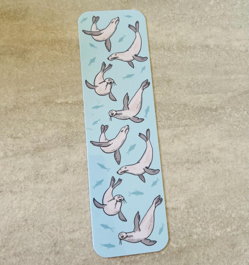 Swimming Sea Loins Bookmark, Oppsy Print - Etsy