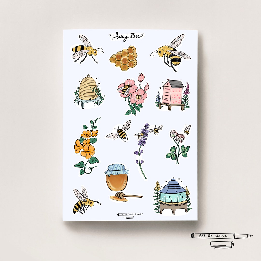 Honey Bee Sticker Sheets for Bullet Journaling, Bee Planner Stickers - Etsy