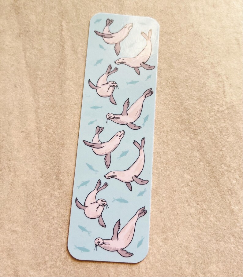 Swimming Sea Loins Bookmark, Oppsy Print - Etsy