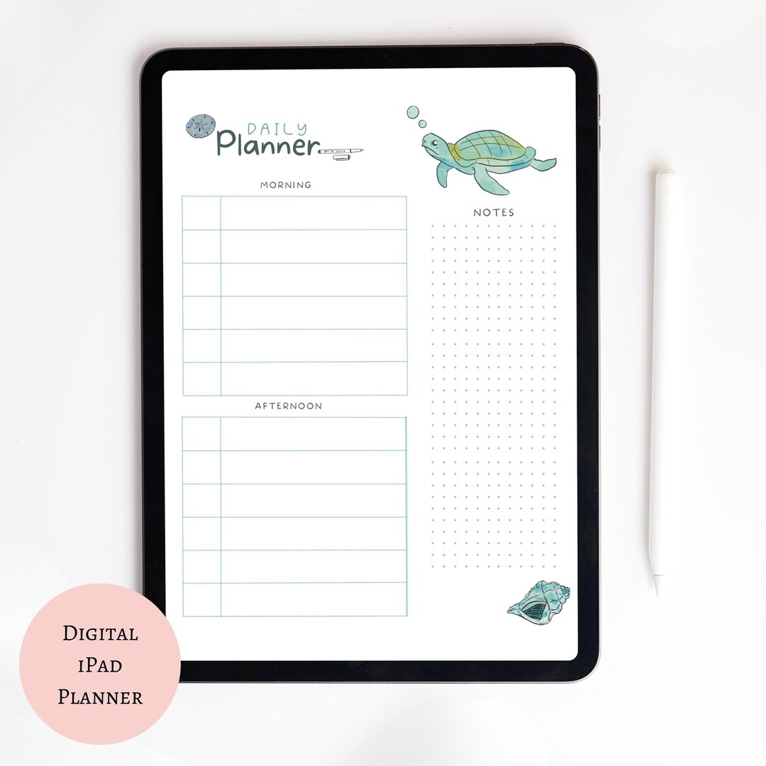 Digital Sea Turtle Daily Planner, Under the Sea Bullet Journal ...