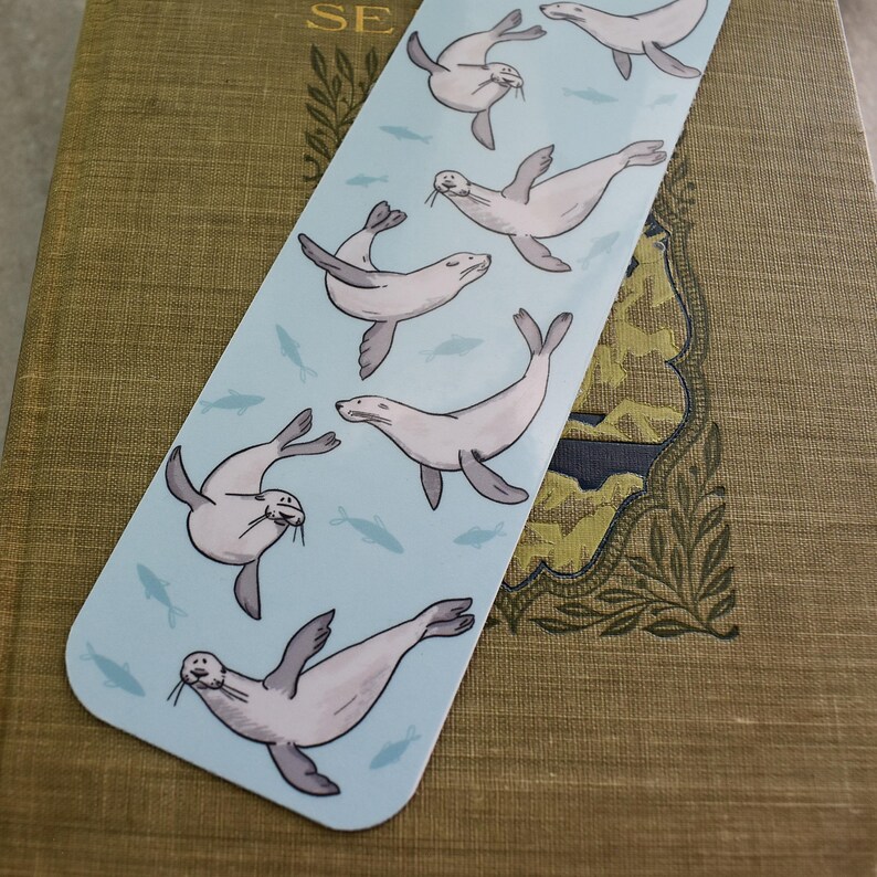 Swimming Sea Loins Bookmark, Oppsy Print - Etsy