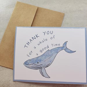 Thank You Humpback Whale Card, Funny Thank You Card - Etsy