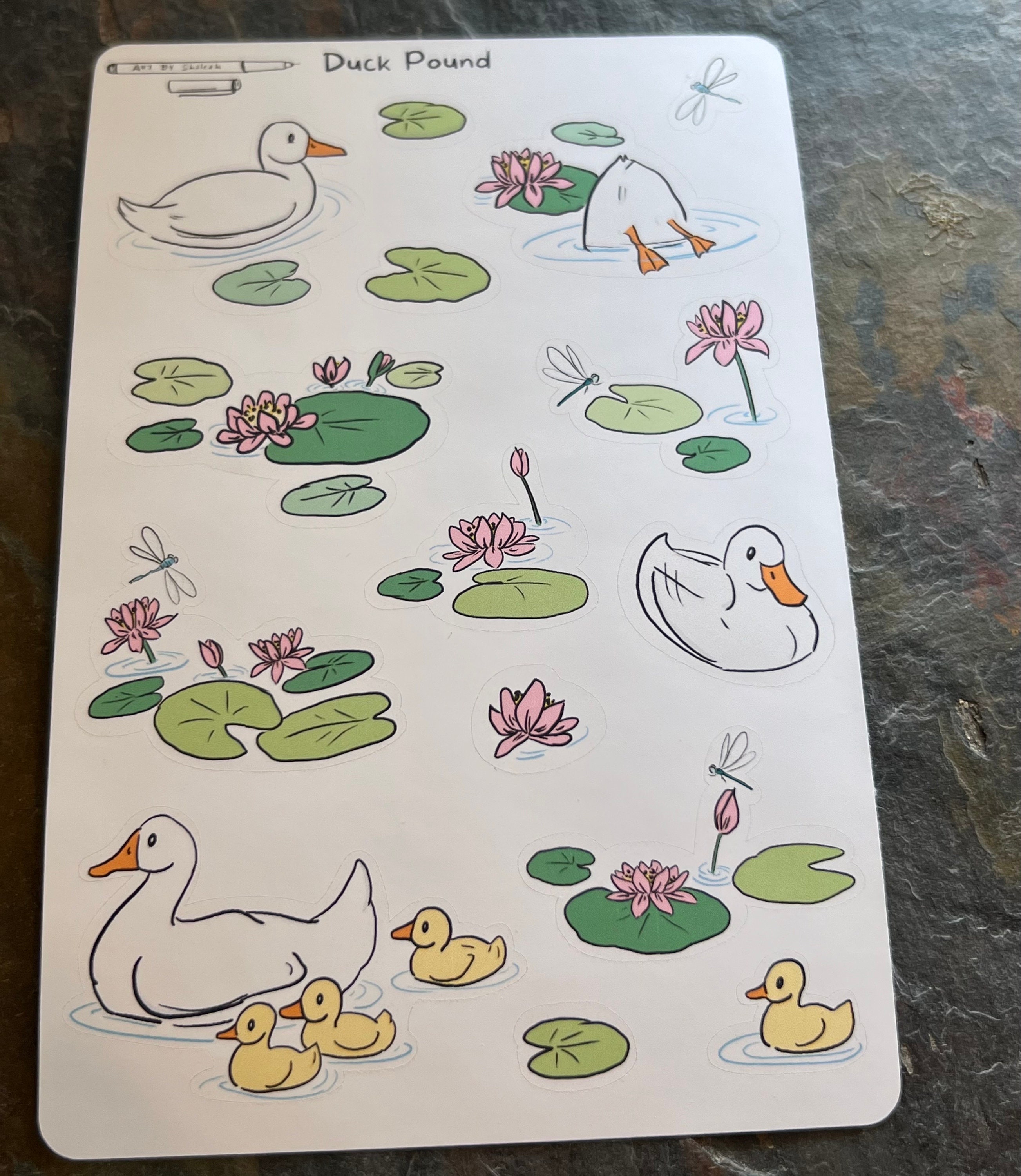Duck Pond Sticker Sheets for Bullet Journaling, Cottagecore Flower ...
