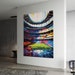 Football Soccer Stadium Abstract Watercolour Painting Sports Wall Art ...