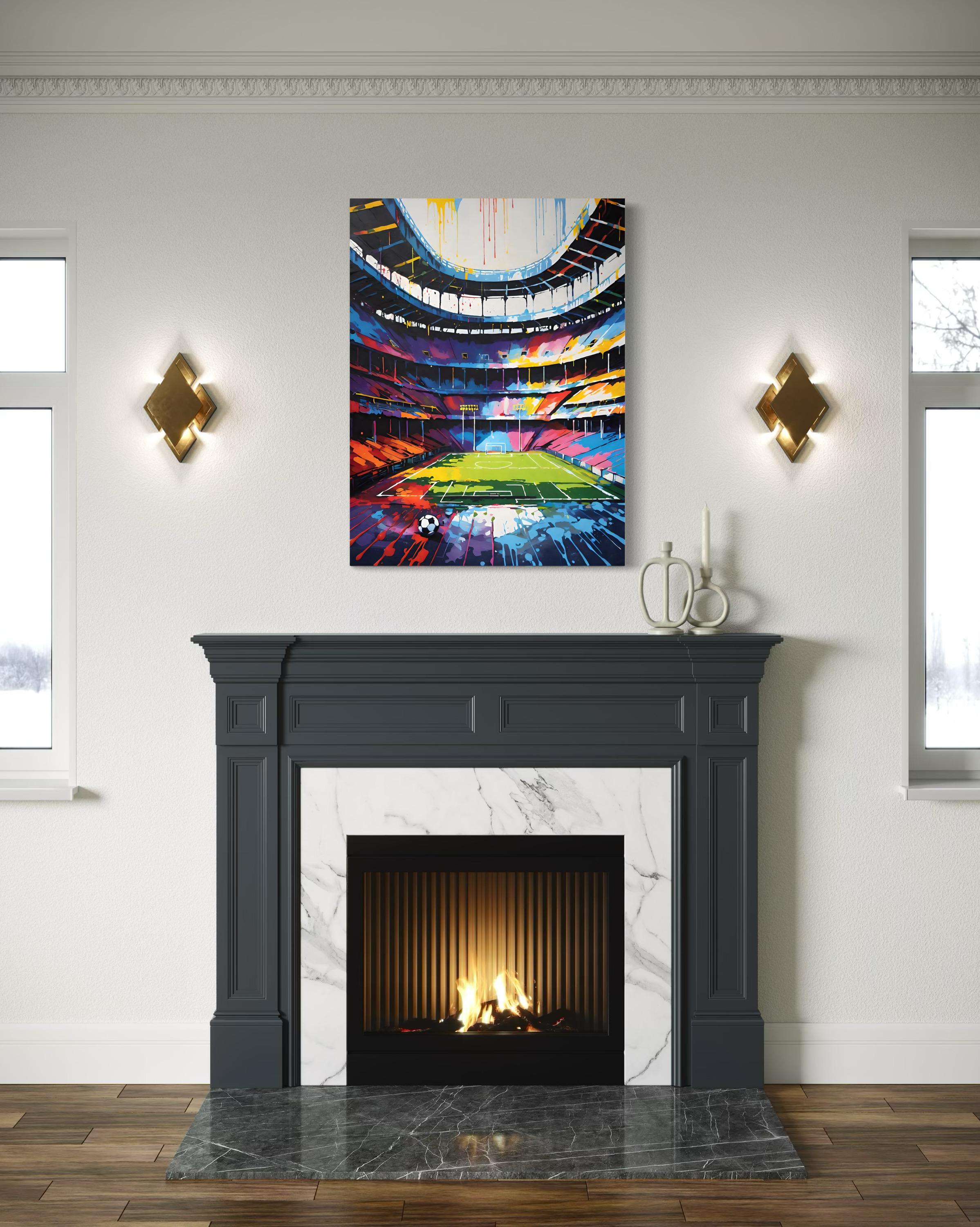 Football Soccer Stadium Abstract Watercolour Painting Sports Wall Art ...