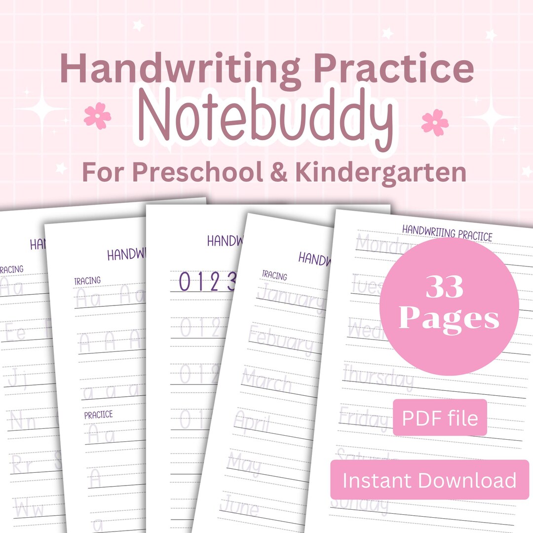 Handwriting Practice Worksheet for Preschool & Kindergarten | Tracing ...