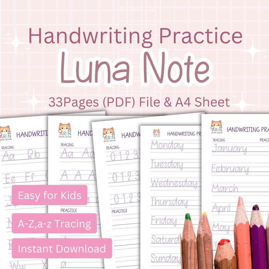 Alphabet Handwriting Practice | A-Z Letter Tracing Workbook (PDF) - Etsy