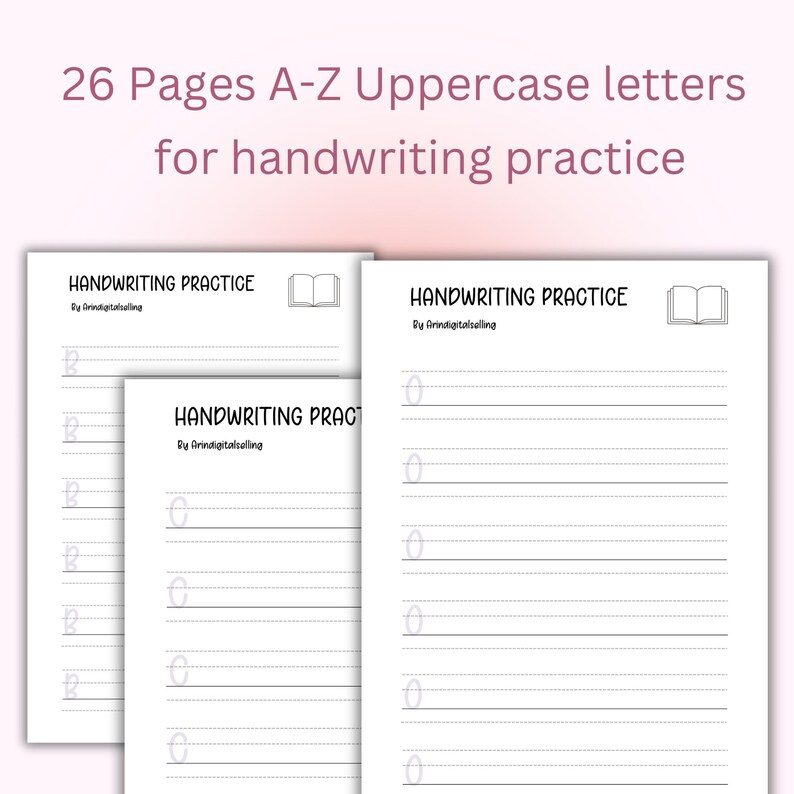 Alphabet Handwriting Practice | A-Z Letter Tracing Workbook (PDF) - Etsy