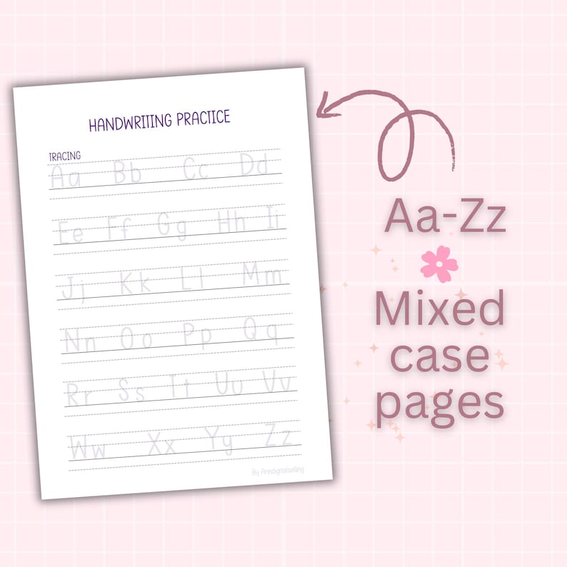 Handwriting Practice Worksheet for Preschool & Kindergarten | Tracing ...