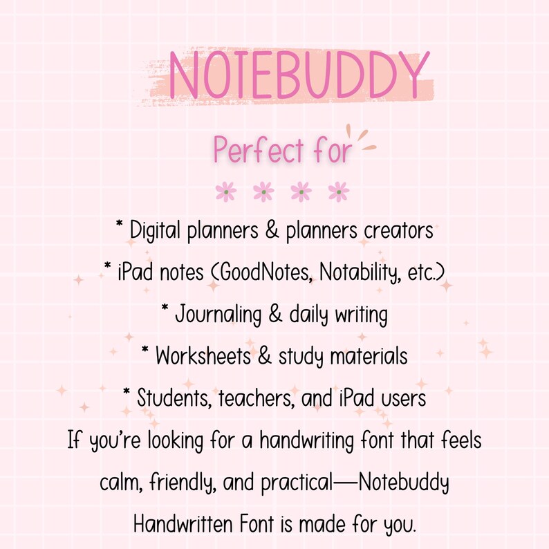 Notebuddy – Cute Handwritten Note Font for Planner, Kids, Branding ...