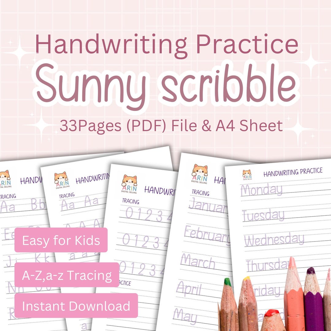 Alphabet Handwriting Practice | A-Z Letter Tracing Workbook (PDF) - Etsy