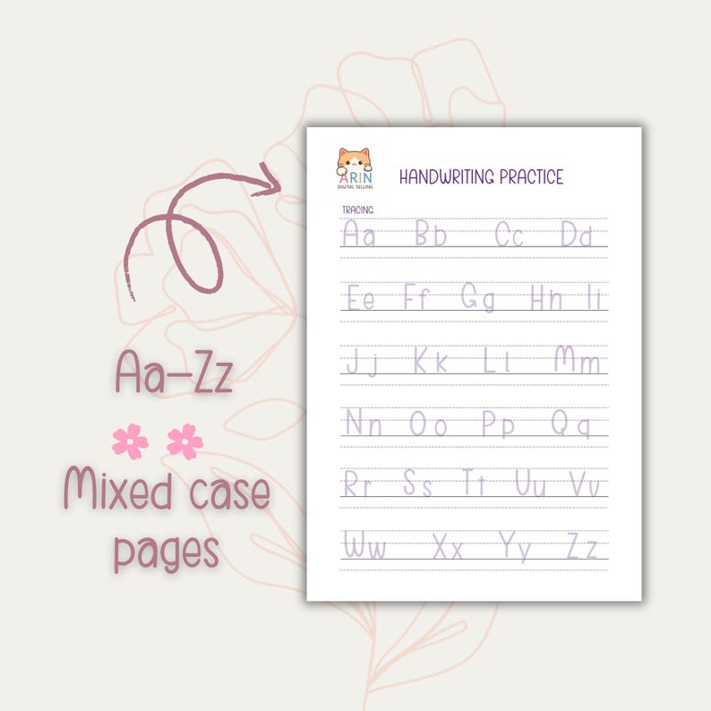 Alphabet Handwriting Practice | A-Z Letter Tracing Workbook (PDF) - Etsy