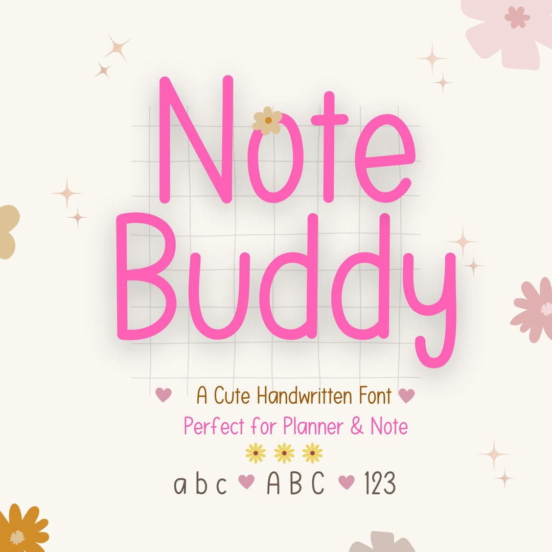 Notebuddy – Cute Handwritten Note Font for Planner, Kids, Branding ...