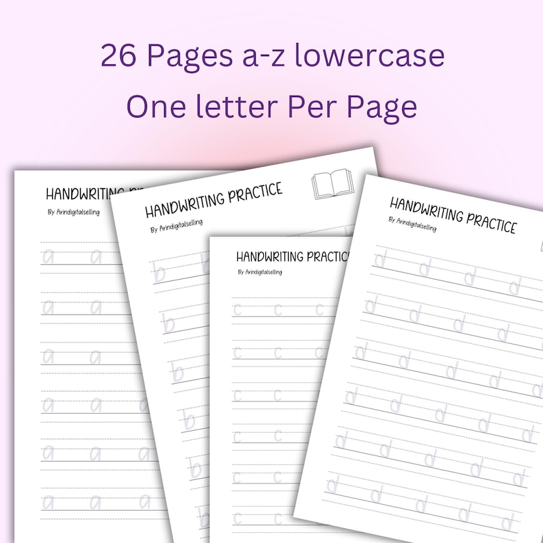 Alphabet Letter Tracing Worksheet | Handwriting Practice (PDF/PNG) - Etsy
