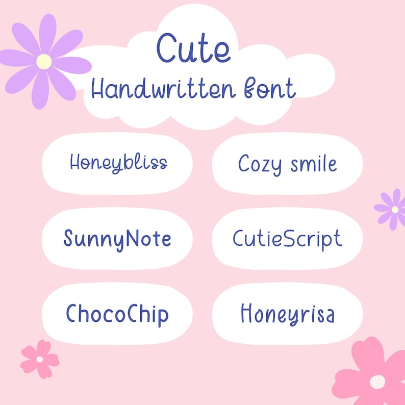 Cute Handwritten Font Bundle – 10 Chic & Clean Script Fonts, Soft ...
