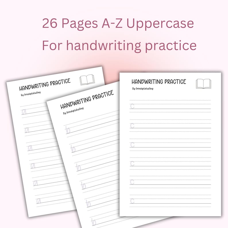 Alphabet Handwriting Practice | A-Z Letter Tracing Workbook (PDF) - Etsy