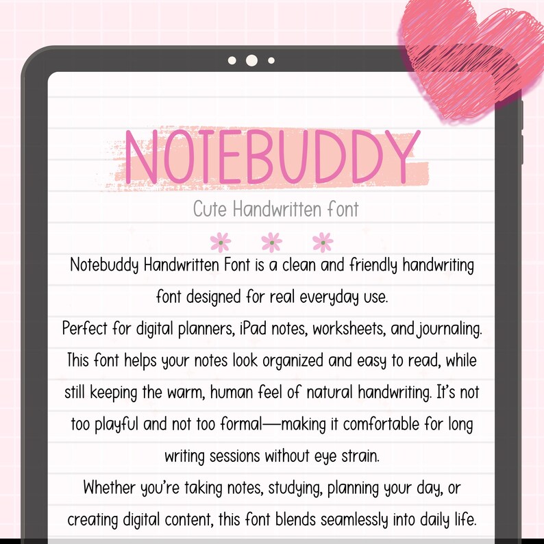 Notebuddy – Cute Handwritten Note Font for Planner, Kids, Branding ...