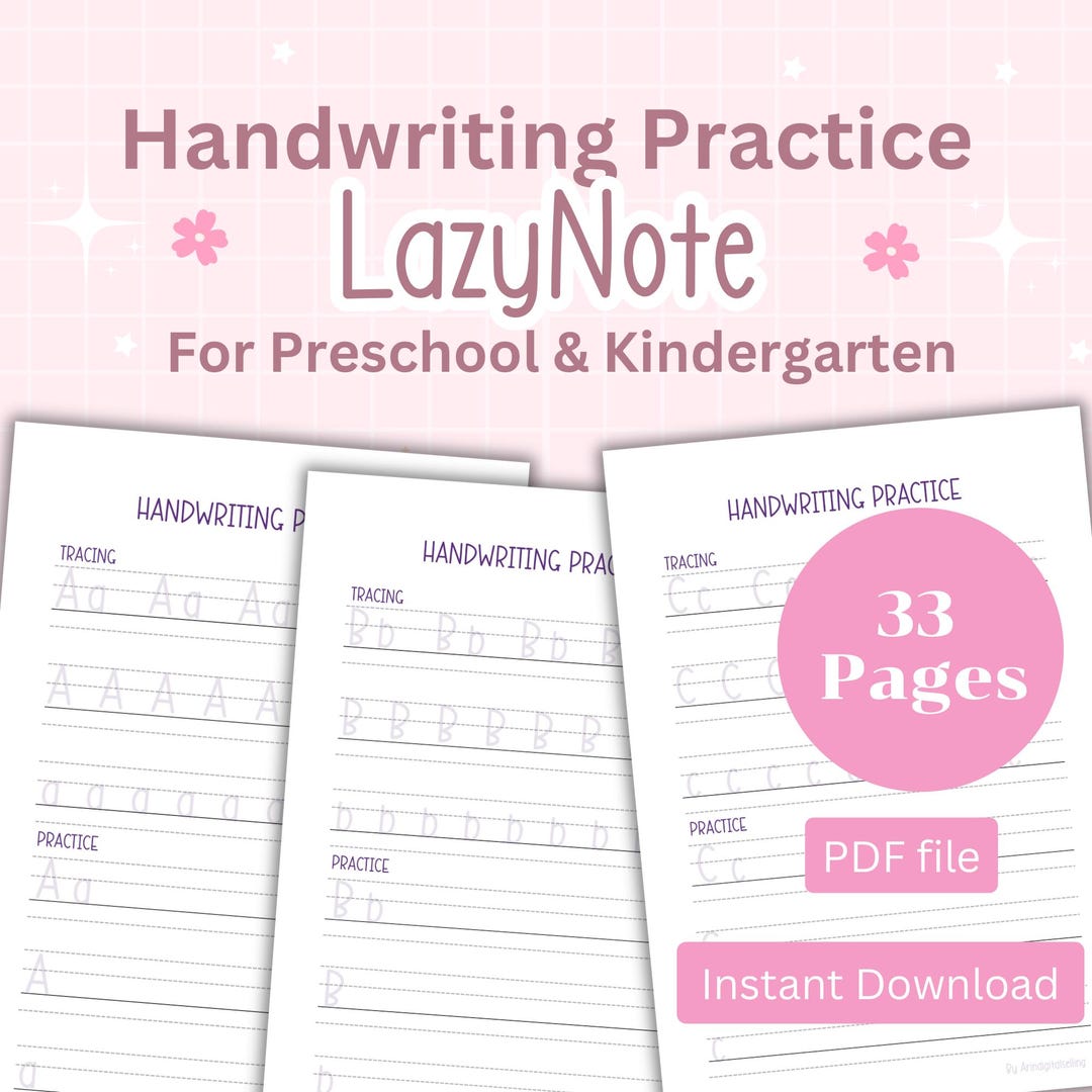 Handwriting Practice Worksheet for Preschool & Kindergarten | Tracing ...