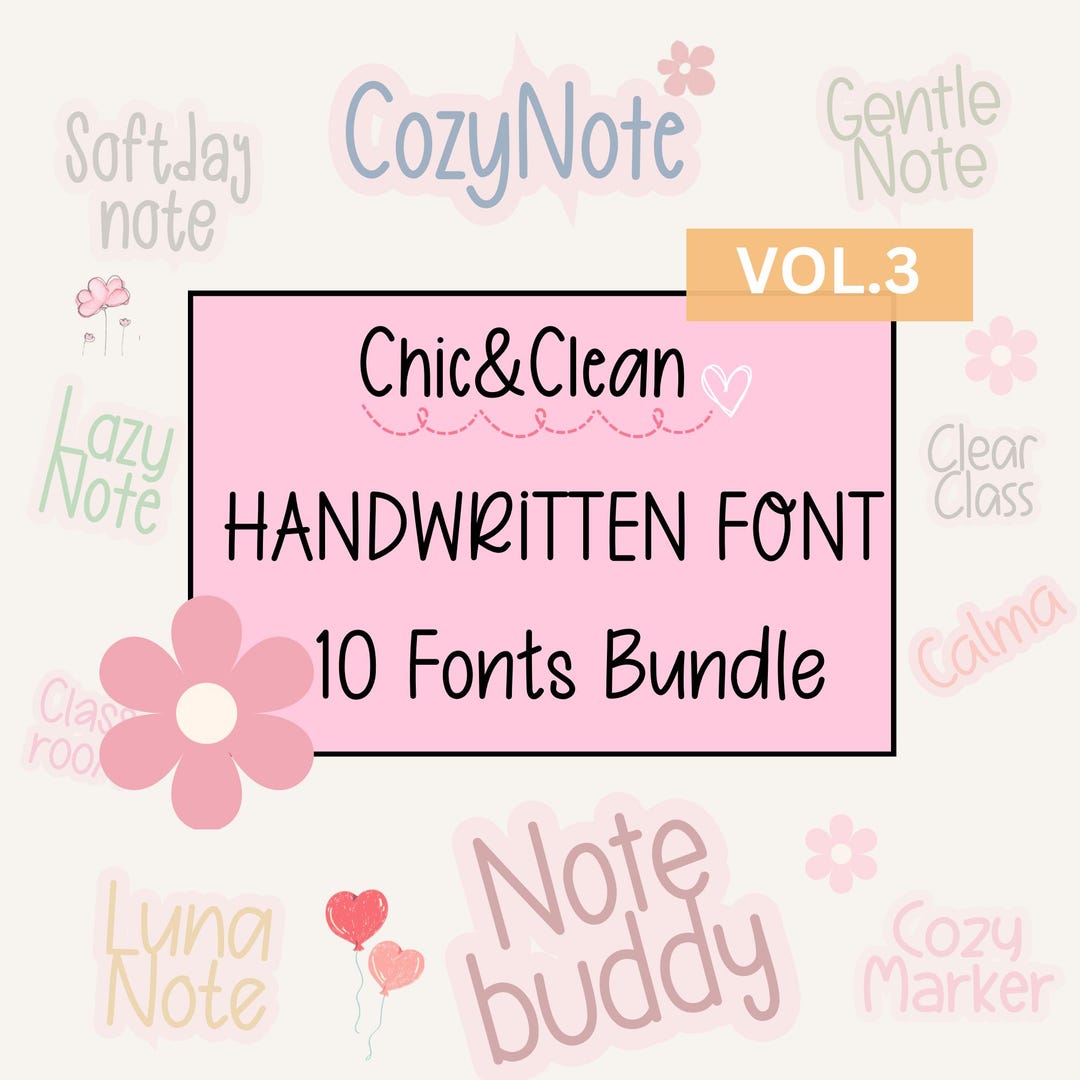 Cute Handwritten Font Bundle – 10 Chic & Clean Script Fonts, Soft ...