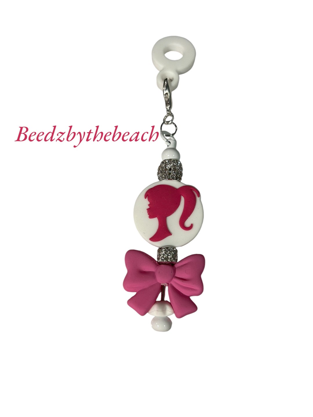 Barbie Pink & White Bow Hanging Straw Charm - Etsy